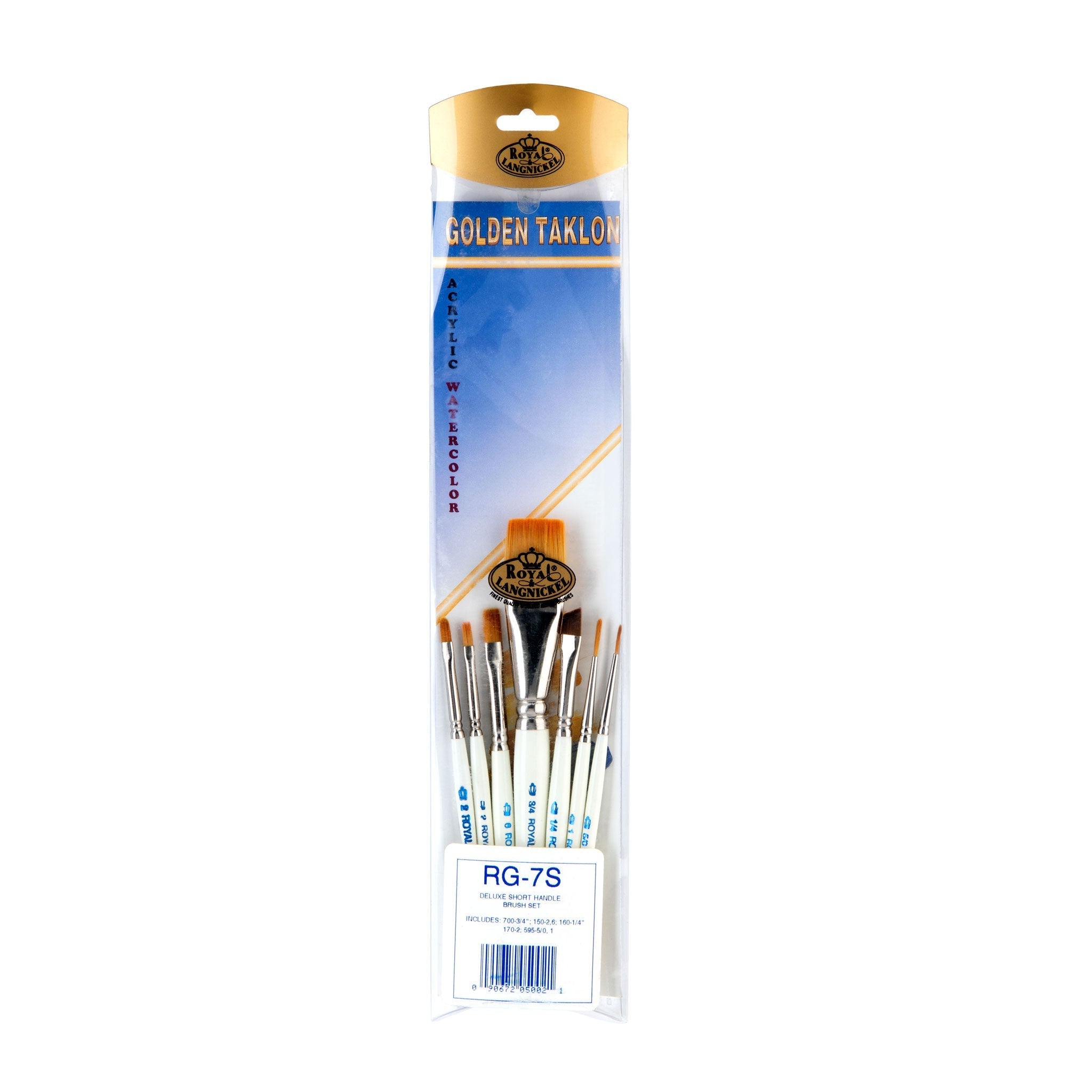 RSET-RG7S | Royal Gold™ 7pc Golden Taklon Variety Short Handle Brush S ...